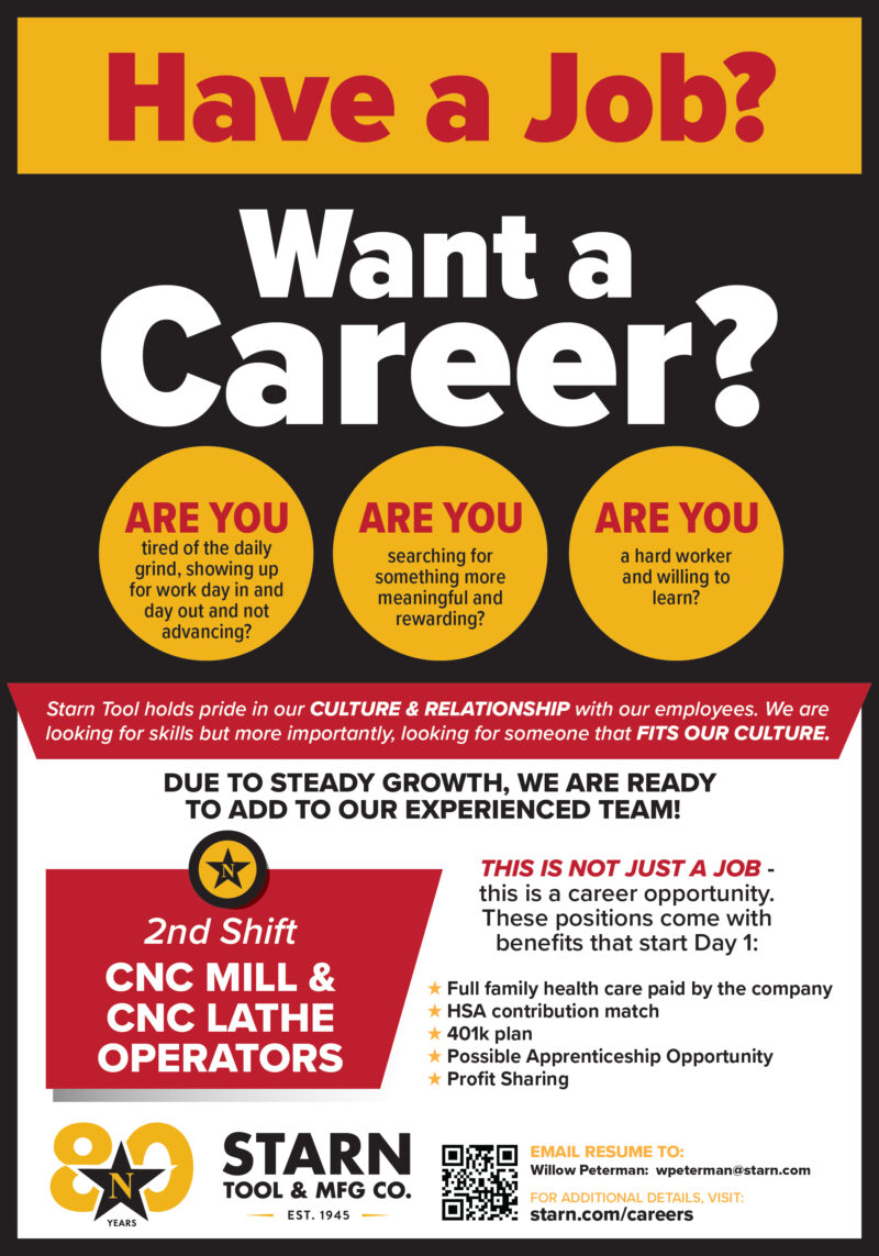 Careers | Starn Tool | Component Machining | Prototype To Production